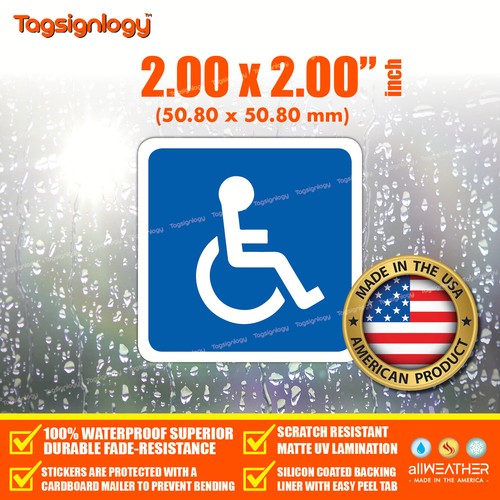 Handicap Accessibility Icon 2" Logo Disabled Parking Symbol Vinyl Decal ...