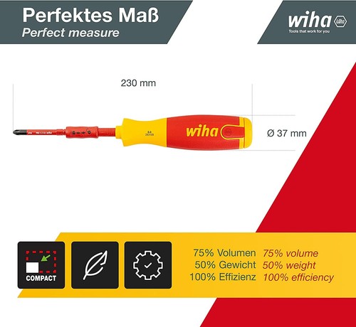 WIHA 6 Piece Slim-Bit Magazine VDE Screwdriver Phillips,Slot,Terminal ...