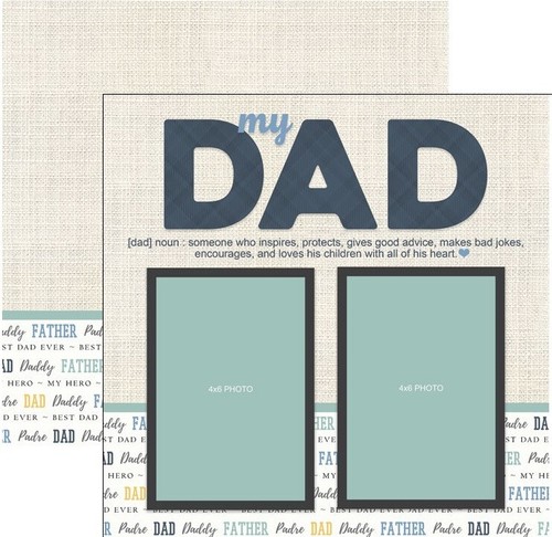 Dad, family scrapbook paper, DS, Scrapbook Customs 30633 | eBay