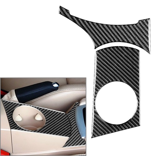 Carbon Fiber Gear Water Cup Holder Panel Cover Trim For BMW X3 E83 2004 ...