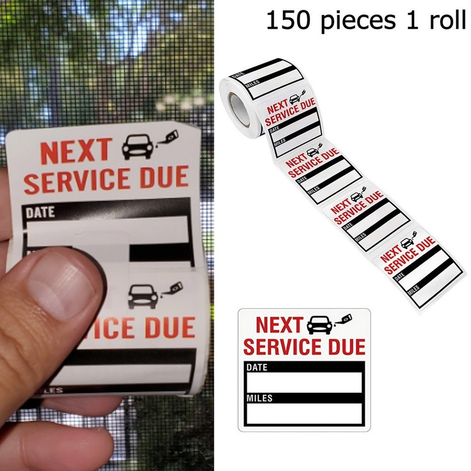 Oil Change Service Reminder Stickers Windo Lite 1 Roll 150PCS Brand New ...