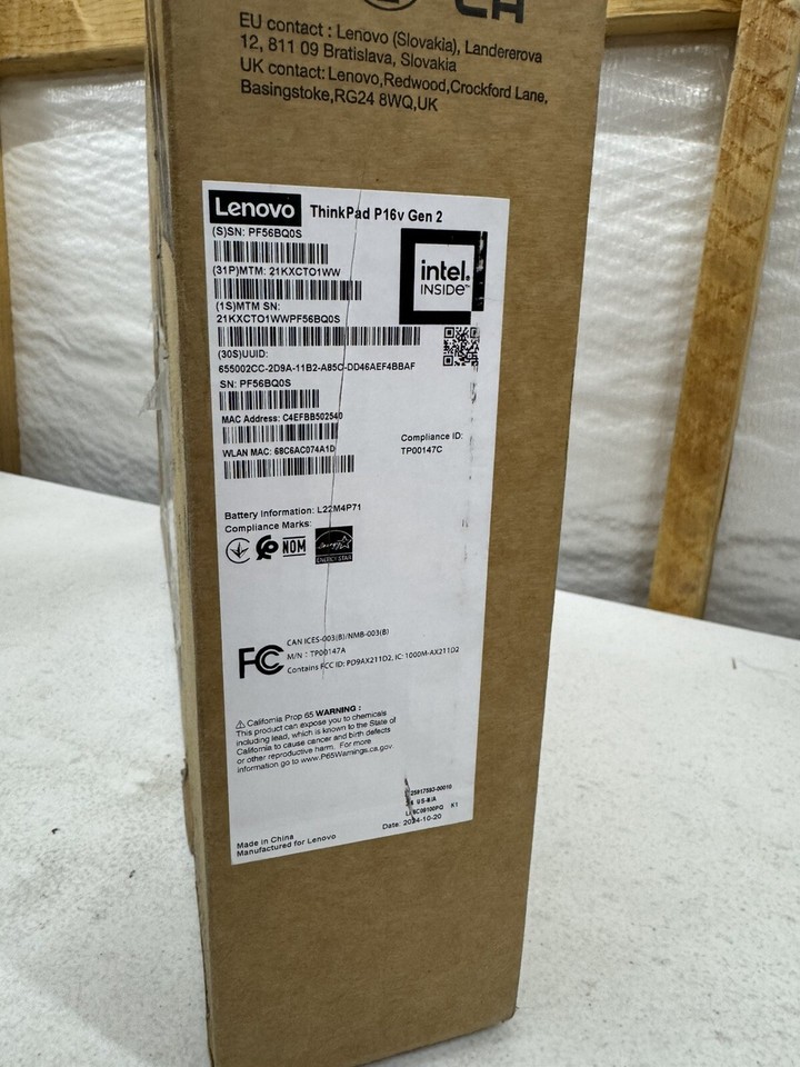 Lenovo ThinkPad P16V G2 16" Laptop Core Ultra 9-185H 64GB RAM 1TB SSD ...