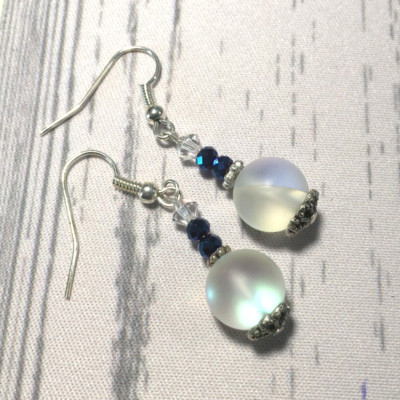 Hanging The Moon! Imitation Moonstone With Sparkling Blue Crystals ...