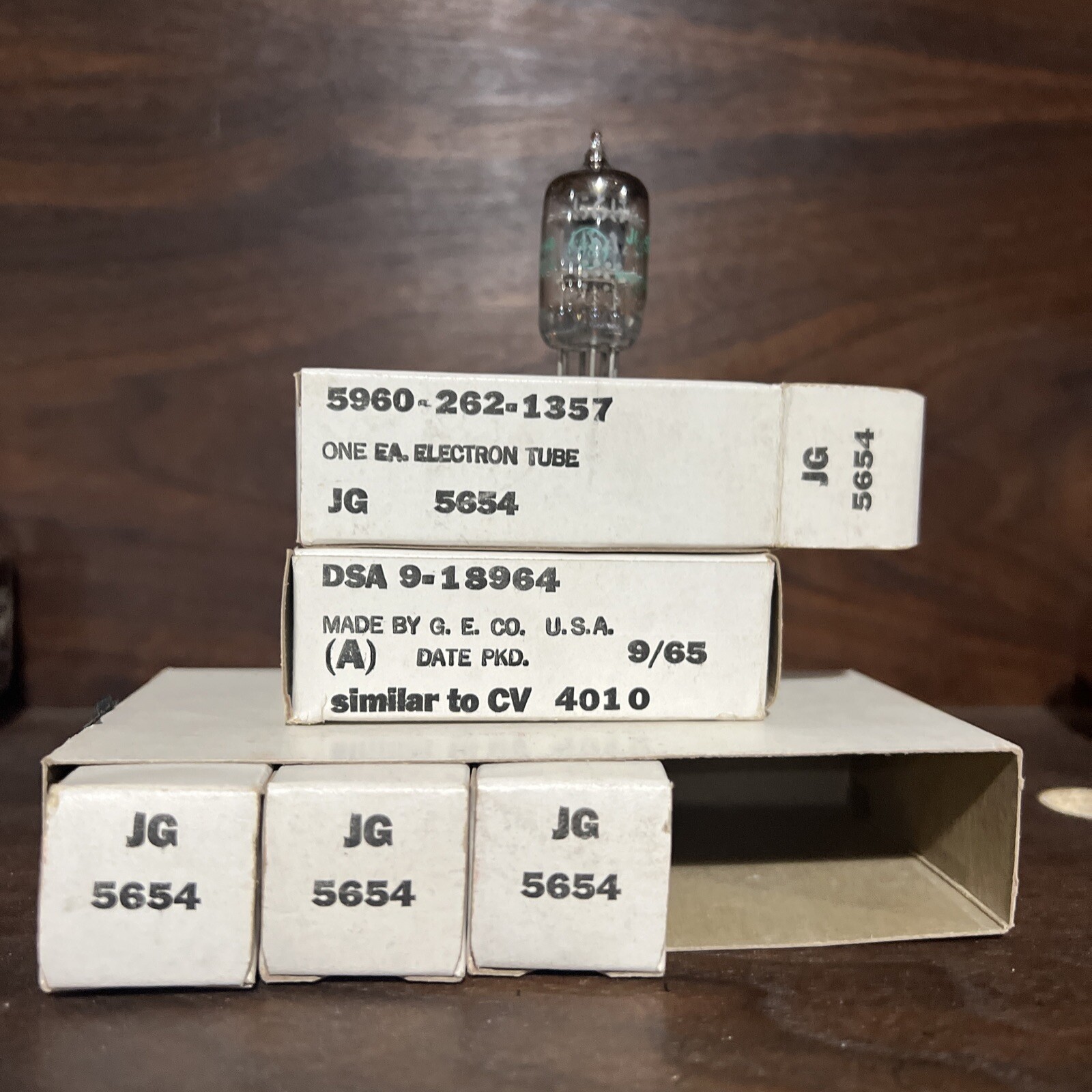 Lot Of 5 JG 5654 6AK5 Tube GE Tubes E95F 6096 CK5654 CV4010 NOS ...