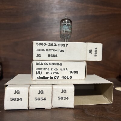 Lot Of 5 JG 5654 6AK5 Tube GE Tubes E95F 6096 CK5654 CV4010 NOS ...
