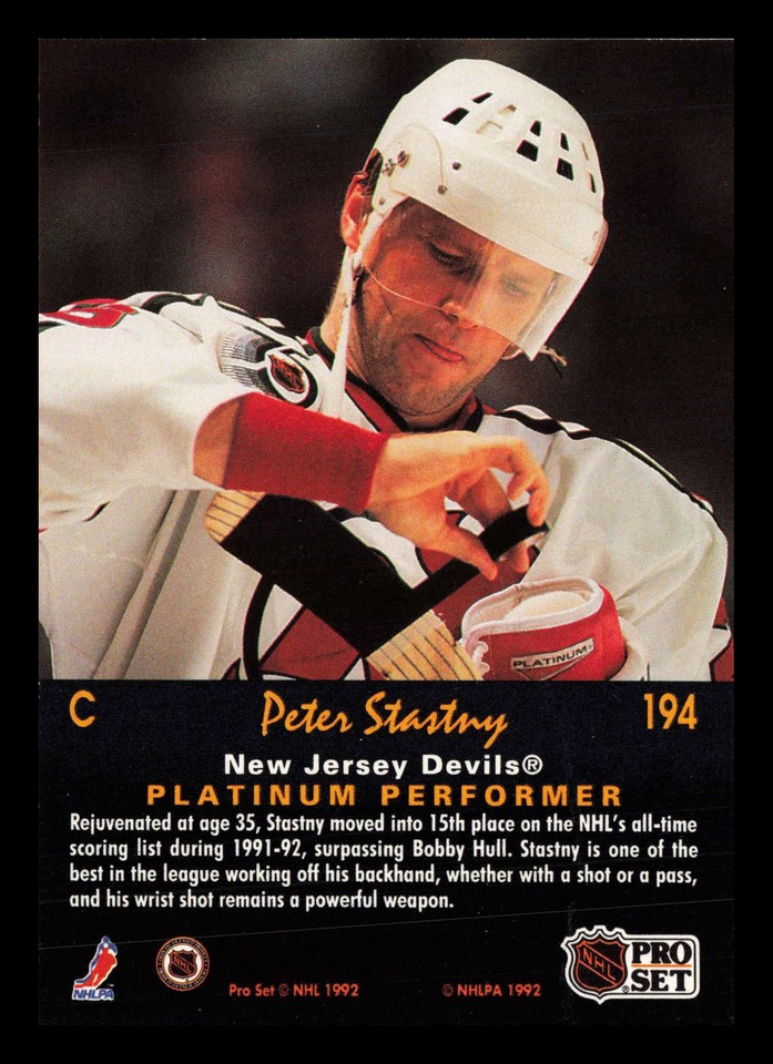 Peter Stastny #194 1991-92 Pro Set Platinum New Jersey Devils | eBay