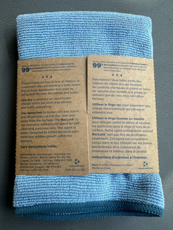 Norwex EnviroCloth with BacLock - Blue 13.78"x13.78" | eBay