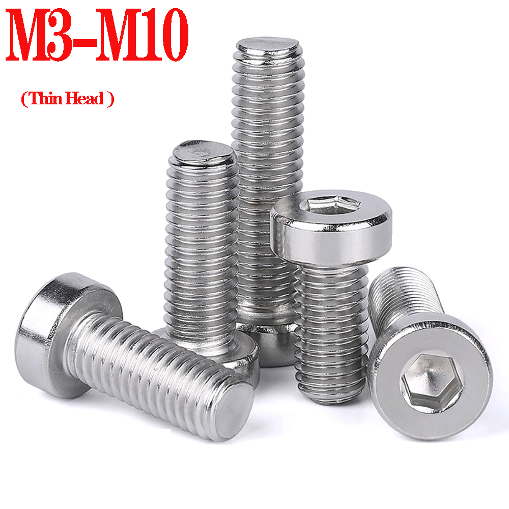Allen Hex Hexagon Socket Thin Low Flat Wafer Cap Head Screws Bolts M3 M4 M5~M10 | eBay