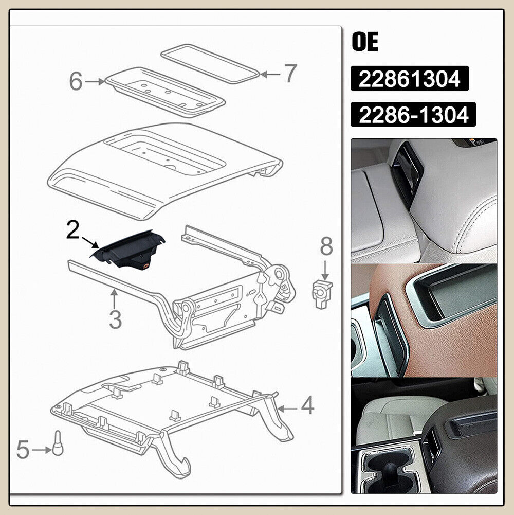 22861304 Center Console Armrest Latch Handle Plate Fits Chevrolet GMC ...