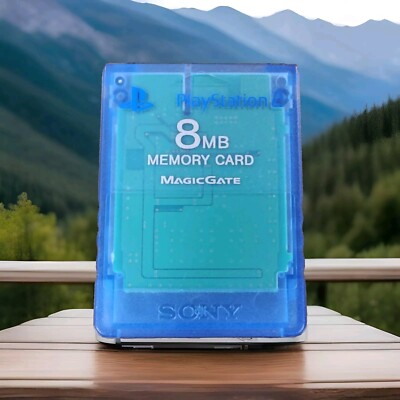 Sony Playstation 2 PS2 Official OEM MagicGate 8MB Memory Card Blue SCPH ...