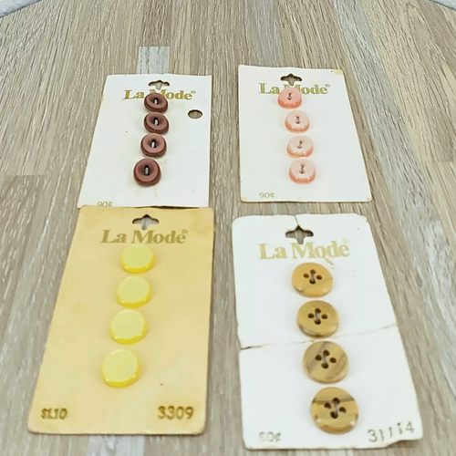 Button Lot La Mode Carded Oval and Round Sewing Craft Closures ...