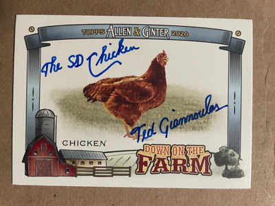 SAN DIEGO CHICKEN autograph MASCOT 2020 Topps Allen & Ginter DF-CH card ...