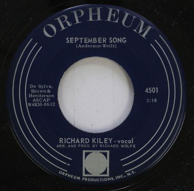 Pop 45 Richard Kiley - September Song / Little Children On Orpheum | eBay