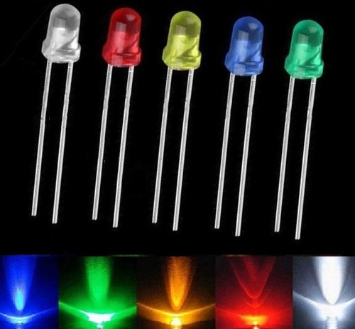 100/500/1000PCS 3mm White Green Red Blue Yellow LED Light Bulb Emitting ...