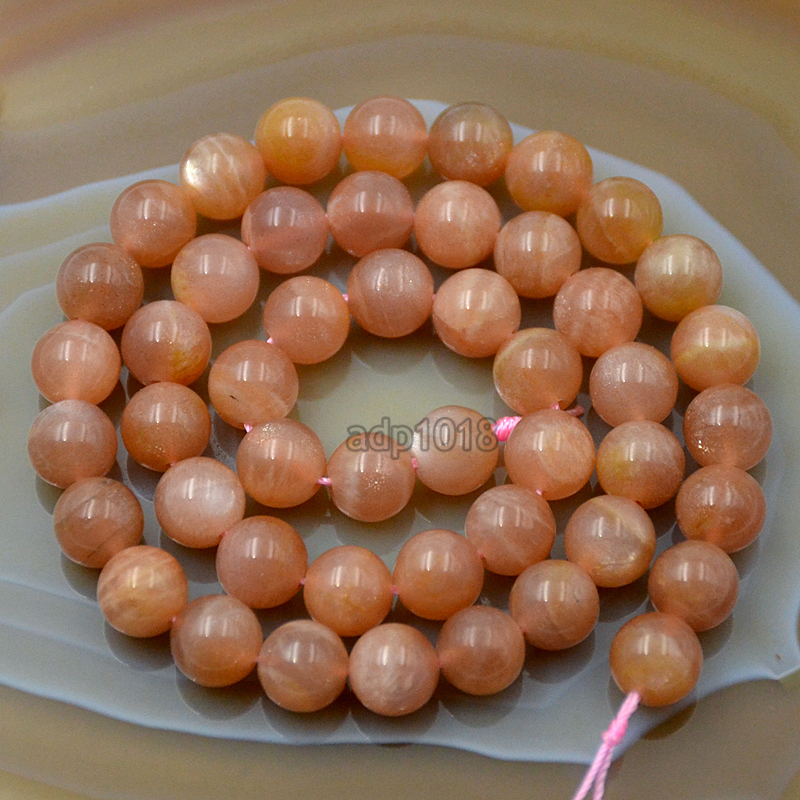 Natural SunStone Gemstone Round Loose Beads 15.5" 4mm 6mm 8mm 10mm 12mm ...