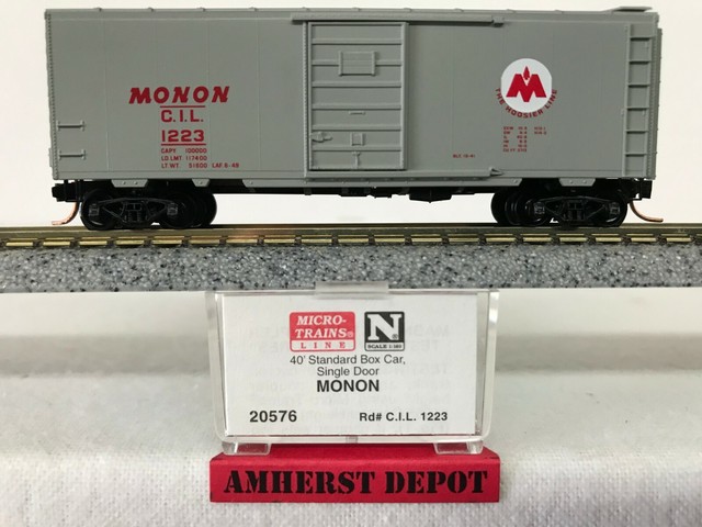 Micro Trains 20576 N Scale Monon Gray 40' Standard Single Door Boxcar ...