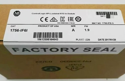 New Factory Sealed AB 1756-IF6I / A ControlLogix 6 Point Isolated A/I ...