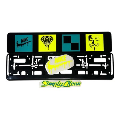 Universal decorative car license plate with frame and sticker | eBay