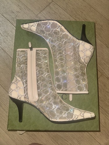 Gucci Gg Logo Crystal Mesh Boots 39 | eBay