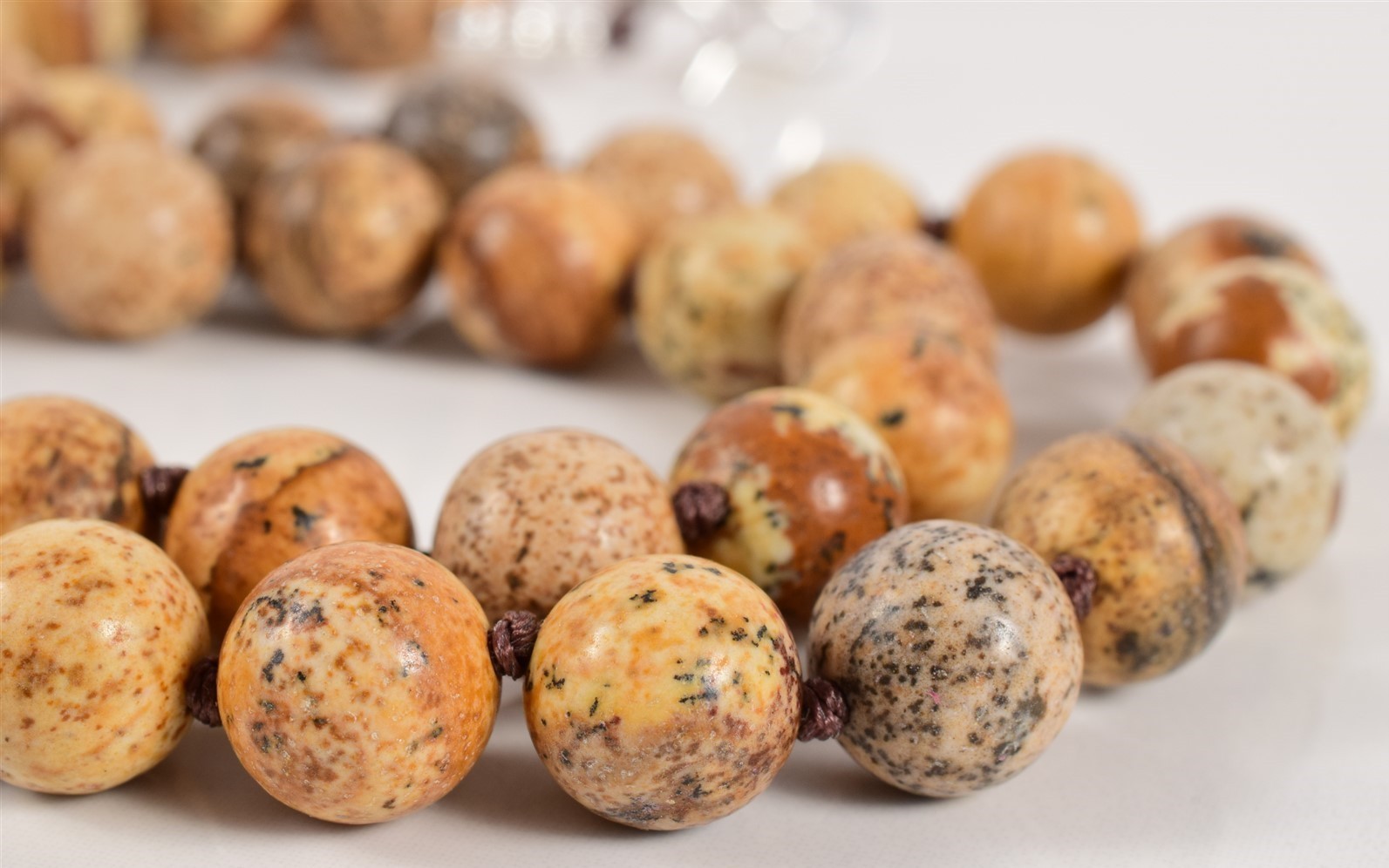 20" Egyptian Ankh Light Sandstone Jasper Pendant Beaded Necklace | eBay