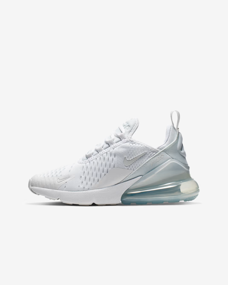 Nike Air Max 270 White Metallic Silver Size 7Y Youth 943345 103 New | eBay