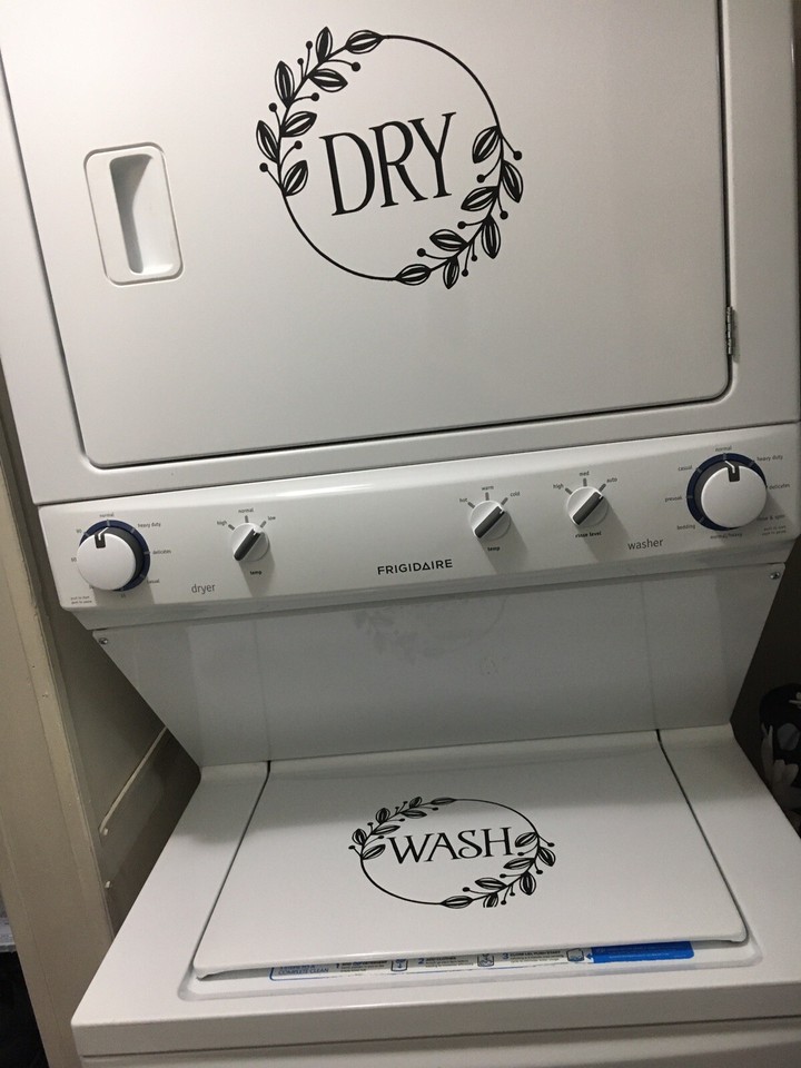 2 Decal For Washer & Dryer Stickers Vinyl Home Laundry Art Decor 9x9 ...