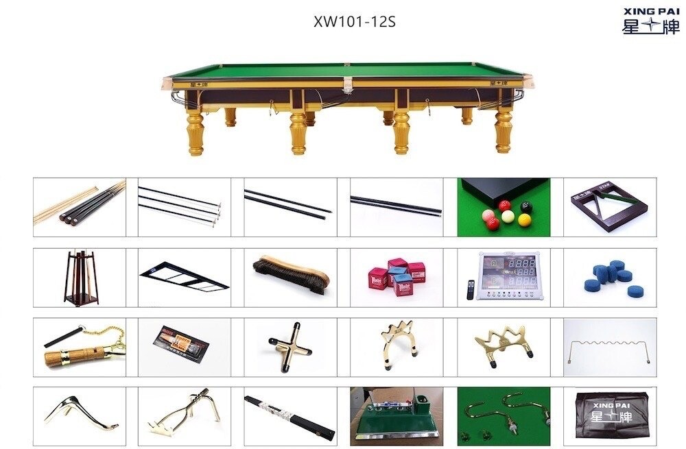 Star Xingpai Tournament Snooker Table 12ft Full Size XW101-12S 6x12 TV ...