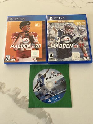 PS4 Madden NFL Lot Madden 16, 17 and 20 Sony PlayStation 4 TESTED ...