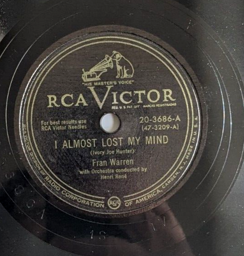 Fran Warren – I Almost Lost My Mind / Who Cares 78 RPM VICTOR | eBay