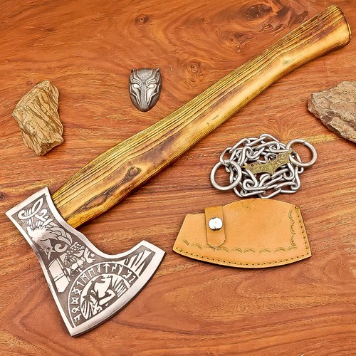 HAND FORGED Carbon Steel Hatchet VIKING Axe Battle Ready Throwing Axe ...