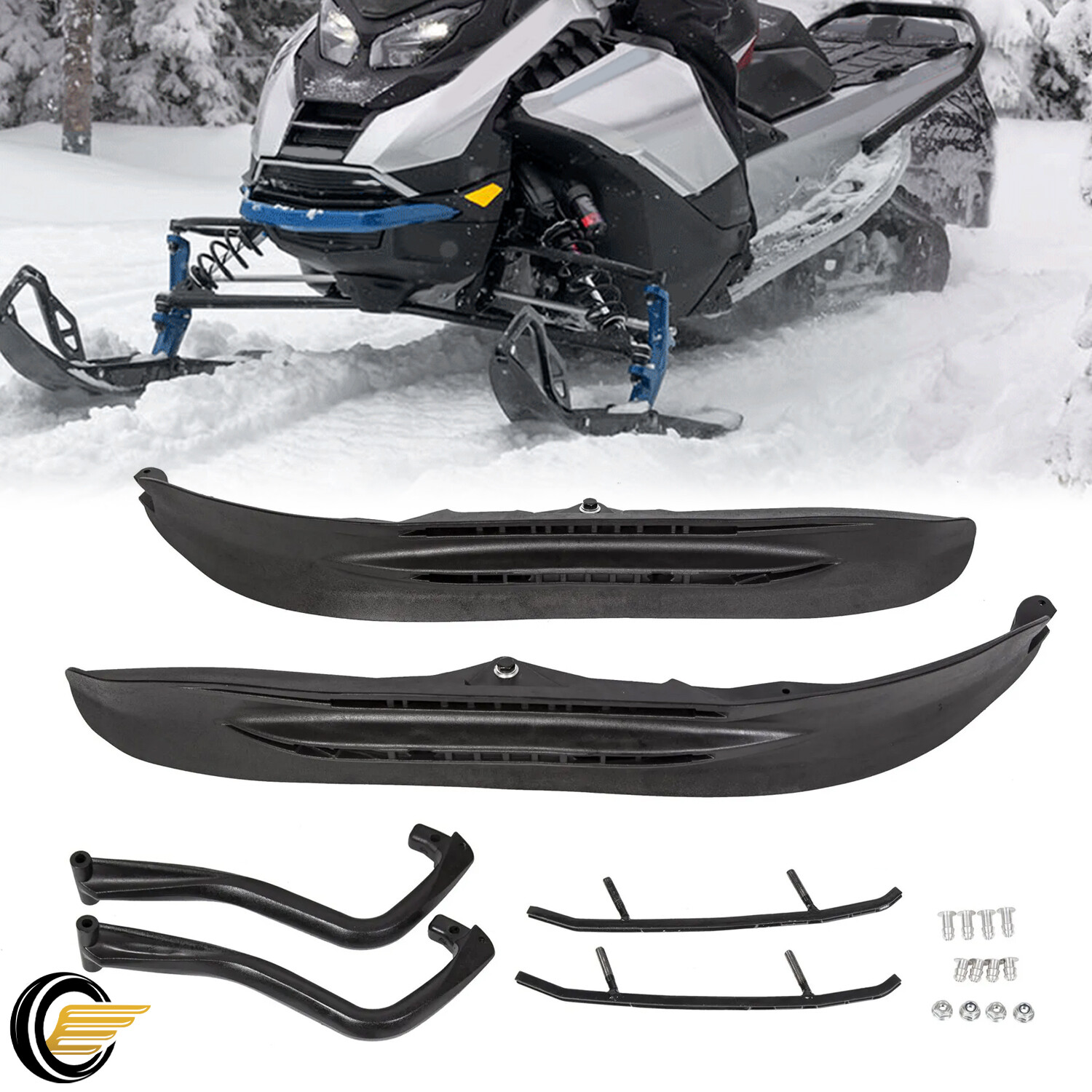 For REV RF ZX Ski-Doo Pilot 5.7 Ski Upgrade Kit Mount Carbides Handles ...