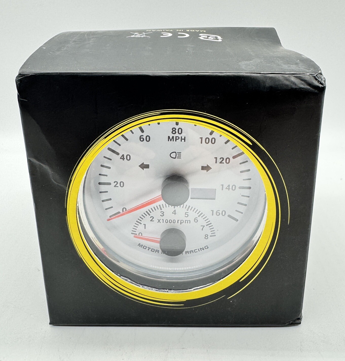 MOTOR METER RACING W Pro 85mm 3-3/8" Tachometer 8000 RPM with Hour ...