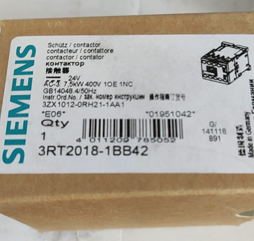 Siemens 3RT2018-1BB42 Contactor New One Free Shipping 3RT2 018-1BB42 ...