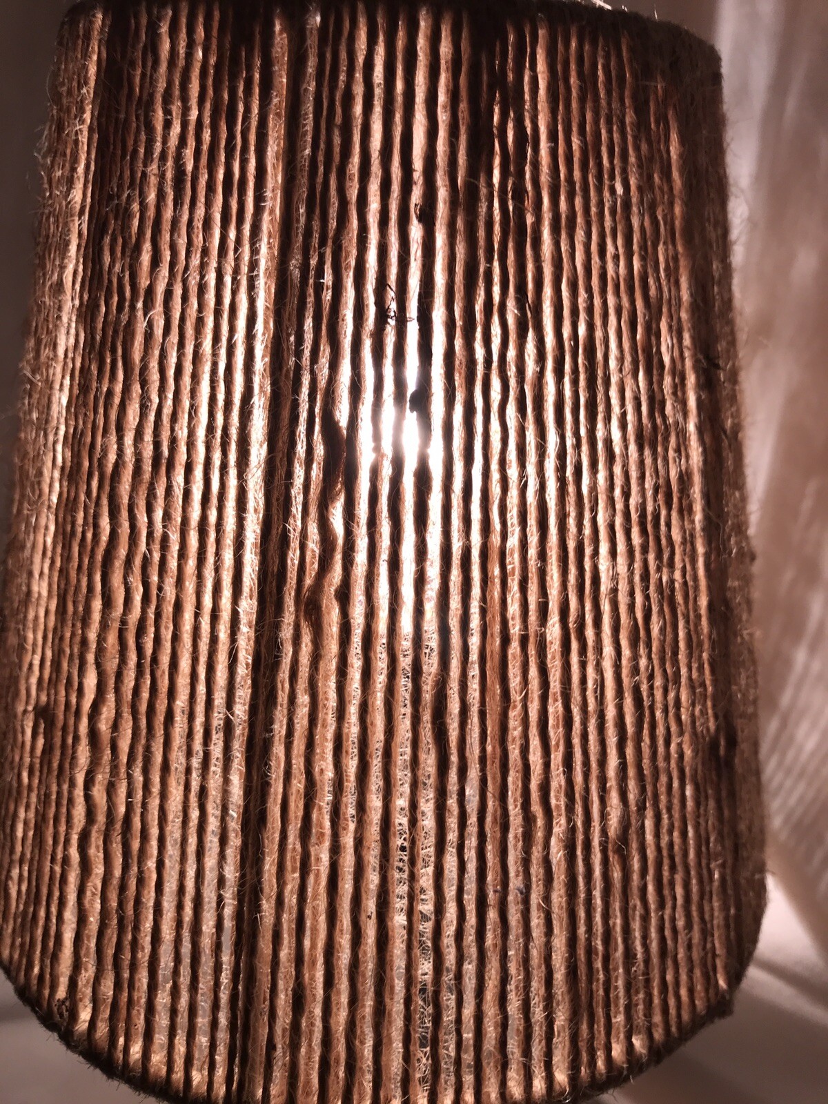 String Mini Lamp Shade Tan Rope Clip-on for Chandelier Bulb NEW 5.25 ...