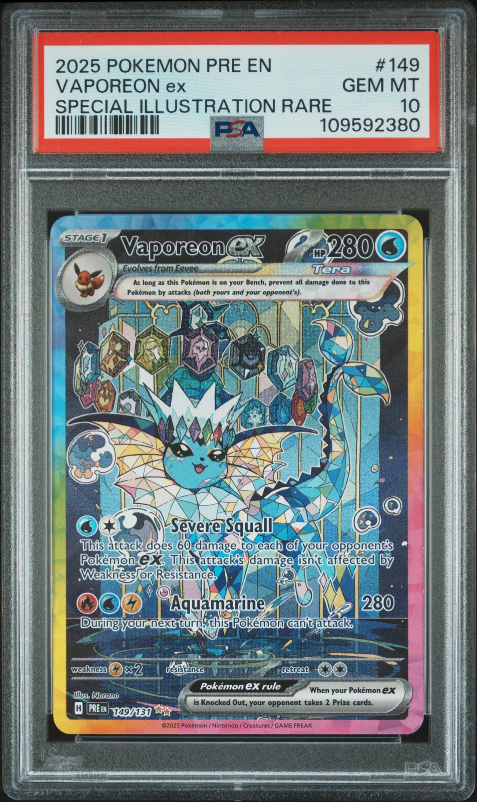 Vaporeon ex 2025 Scarlet & Violet: Prismatic Evolutions #149/131 ...