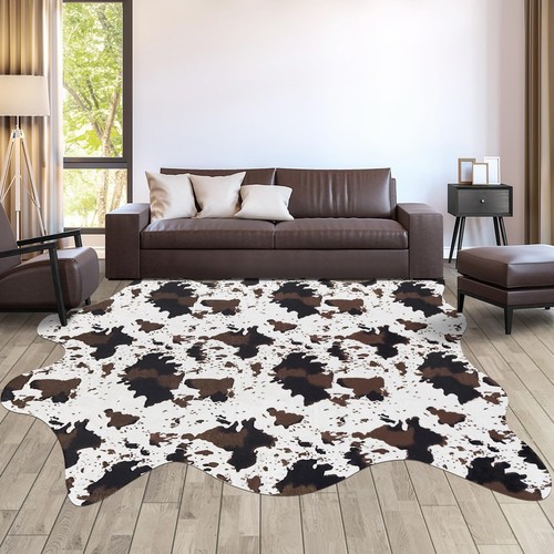 Cow Print Rug Large Faux Cowhide Rug Cow Rugs for Bedroom Living Room ...