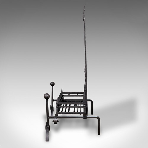 Antique Open Hearth Fireplace, English, Fire Basket, Andirons ...