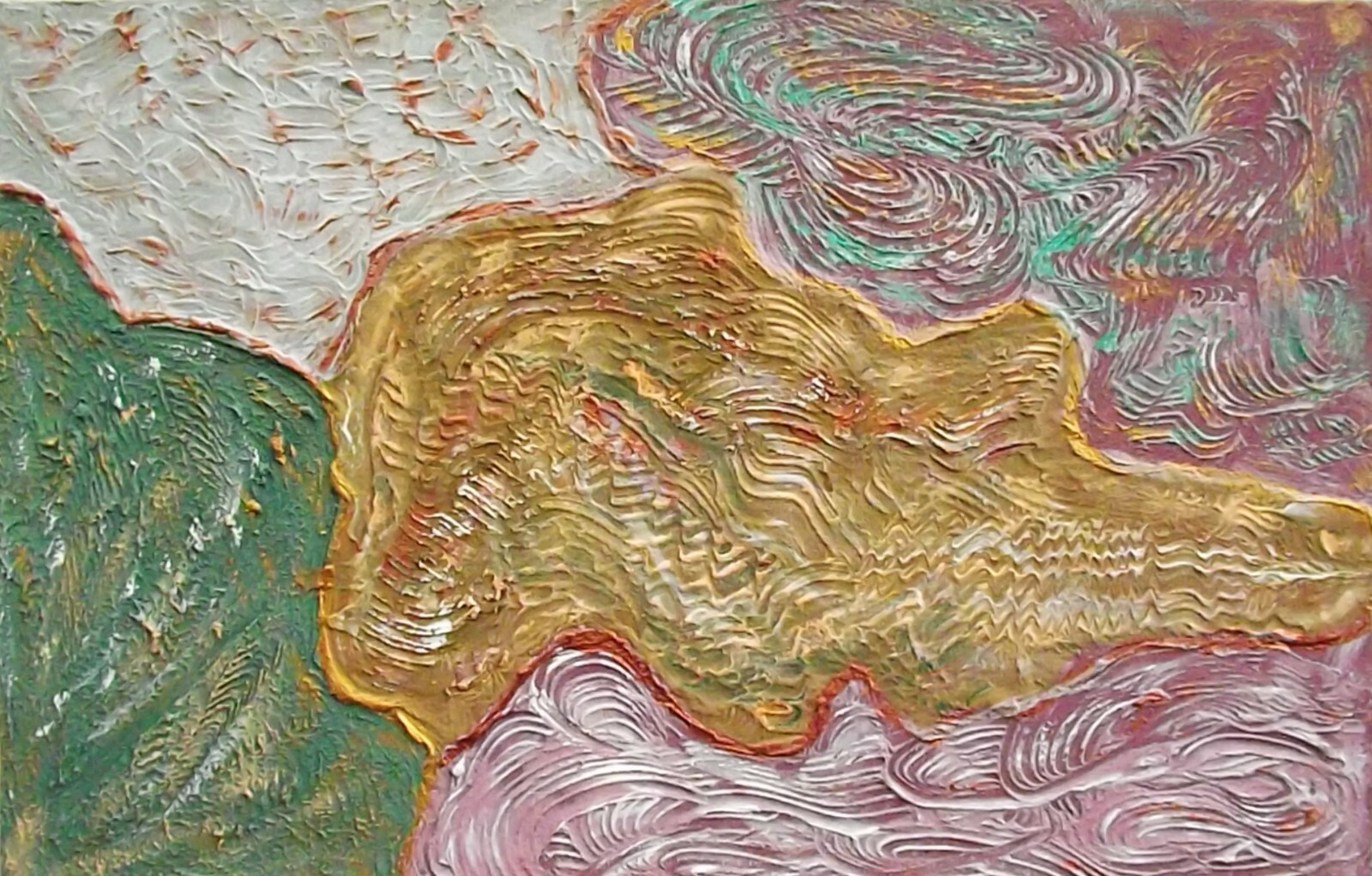 Abstract Painting Primed Linen Framed Original Handmade Oil Mixed Media ...