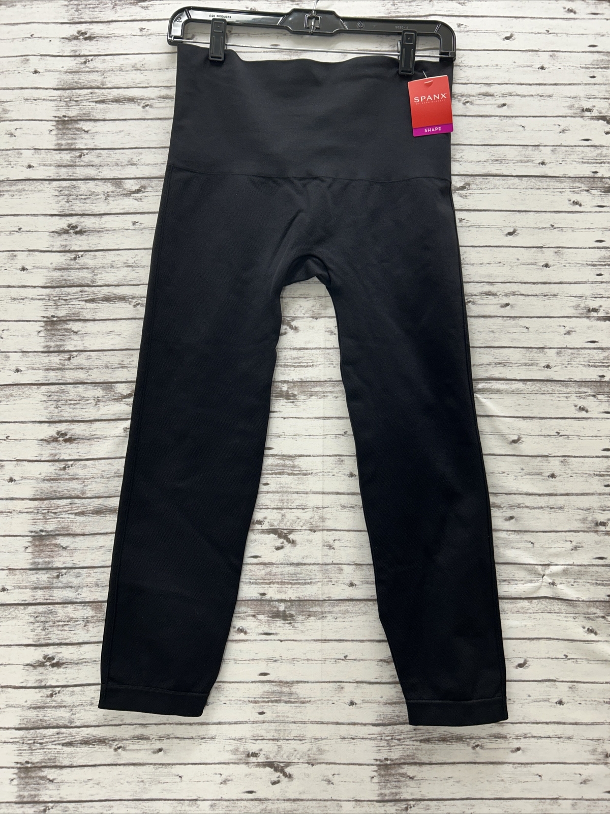 SPANX Leggings Women's 1X XL Very Black Cropped Lamn Shaping Waistband ...