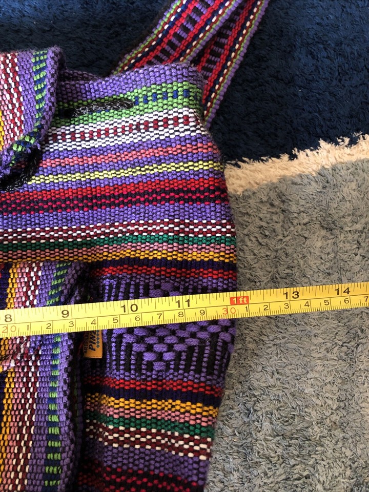 Artesanias Mr. Pinzon Mexico Woven Drawstring Boho Hippie Bag Rasta ...