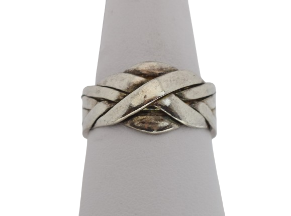 6 Band Interlocking Puzzle Ring 925 Sterling Silver Sizes 5, 6, 6.5, 7 ...