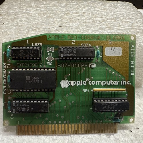 Vintage Apple 820-0066-A 80 Column display card Apple IIe ISA966 | eBay