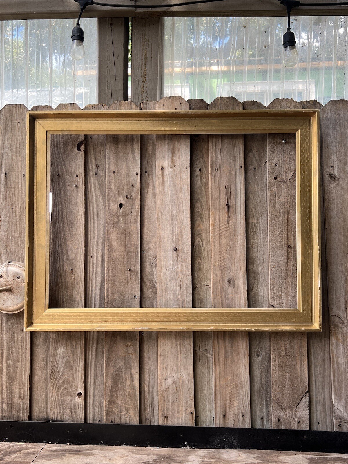 Vintage MCM Gold Tone Wood Picture Frame 20x28 Landscape Art Frame | eBay