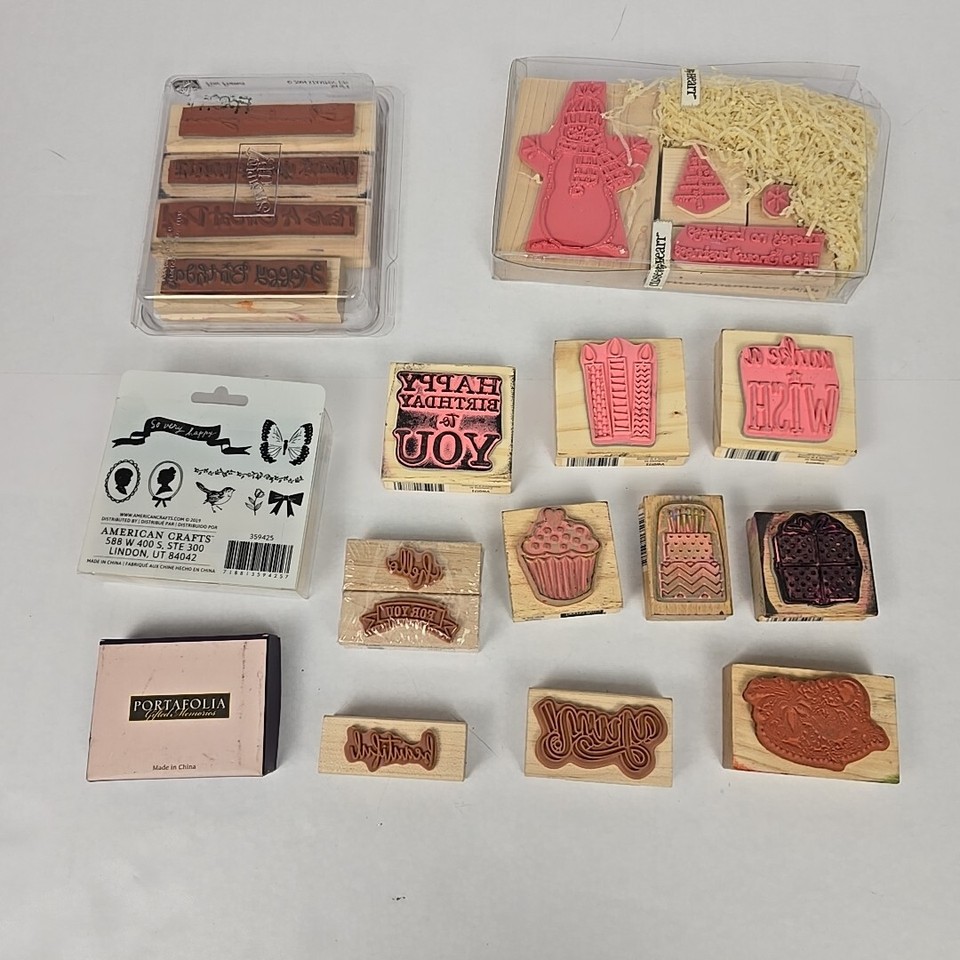 Vintage Lot of Rubber Ink Stamps - Set of 29 | eBay