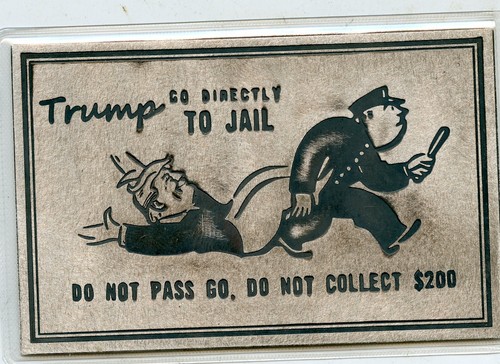 Orange Mile Trump Go Directly To Jail 1 oz Silver Card Bar Monopoly 999 ...