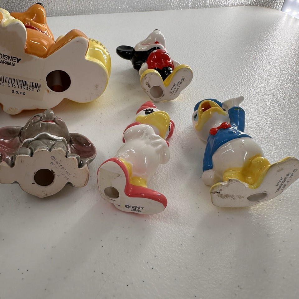 Vintage Disney Ceramic Figurines Lot Of 9 Mickey Japan Pooh Dumbo Pluto ...