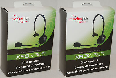 2 x RocketFish XBOX 360 Live Gaming RF-GXB1301 Chat HEADSETS Noise ...