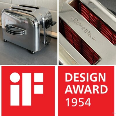 TOASTER- ROWENTA Chrom IF Design Award , 1953, Amerikanisches Design ...