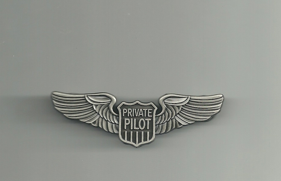 PRIVATE PILOT BIG 2 7/8 WING BADGE LAPEL PIN | eBay