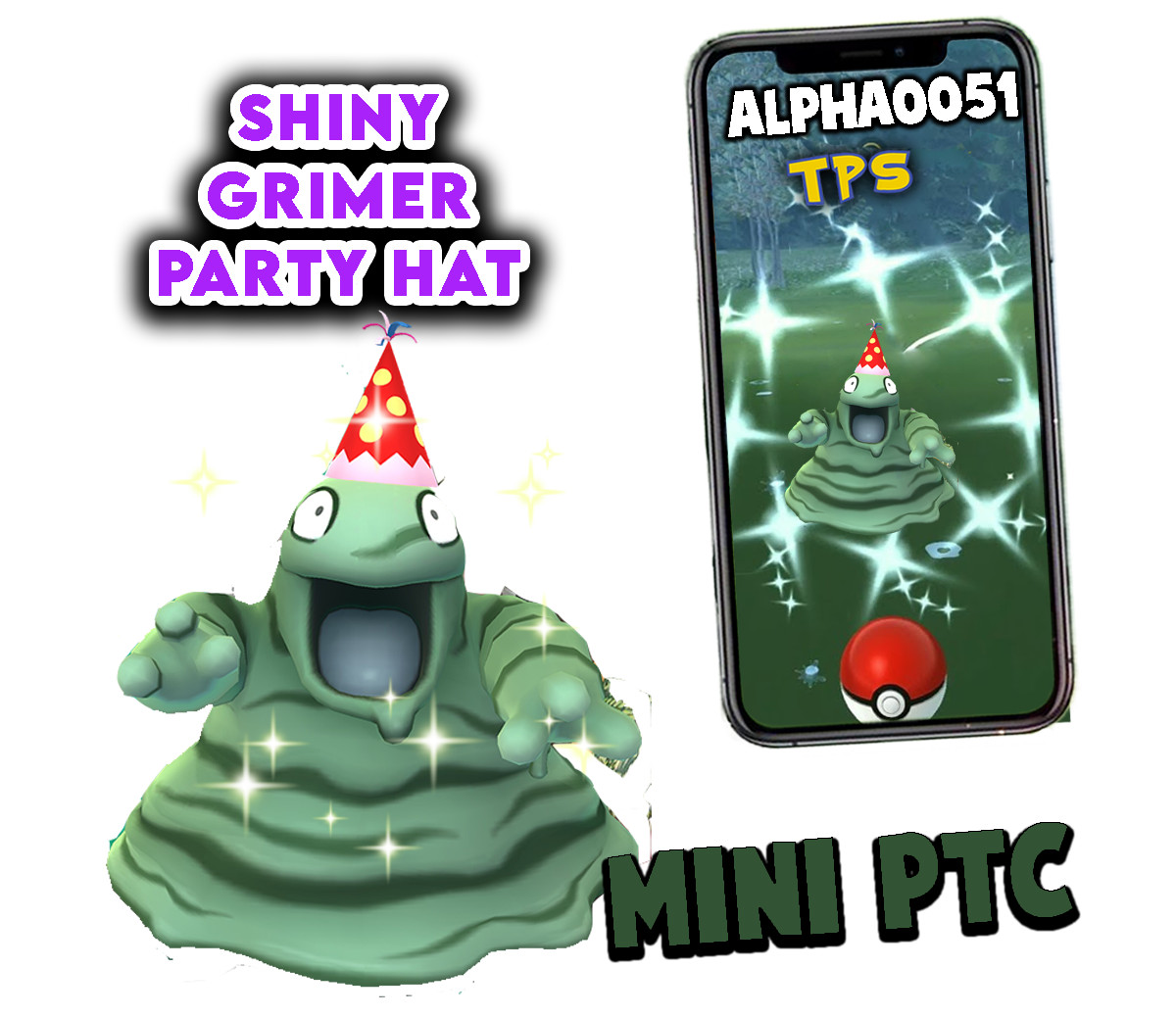 Pokemon Shiny Grimer Party Hat Mini P T C 80k+ | eBay